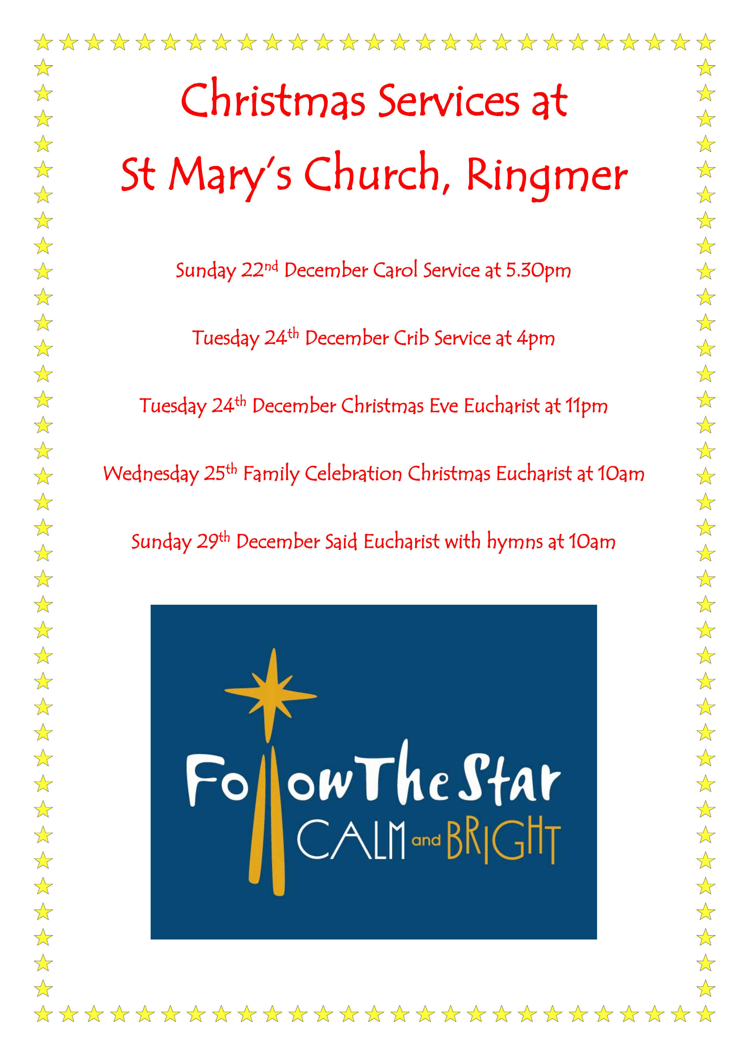 St Mary the Virgin, Ringmer : Advent and Christmas Services